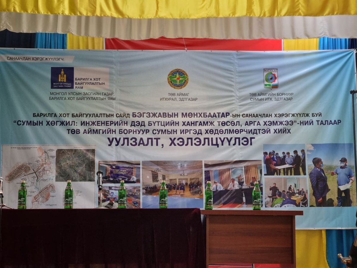 “СУМЫН ХӨГЖИЛ ИНЖЕНЕРИЙН ДЭД БҮТЦИЙН ХӨГЖИЛ” ТӨСЛИЙГ ТАНИЛЦУУЛАХ
